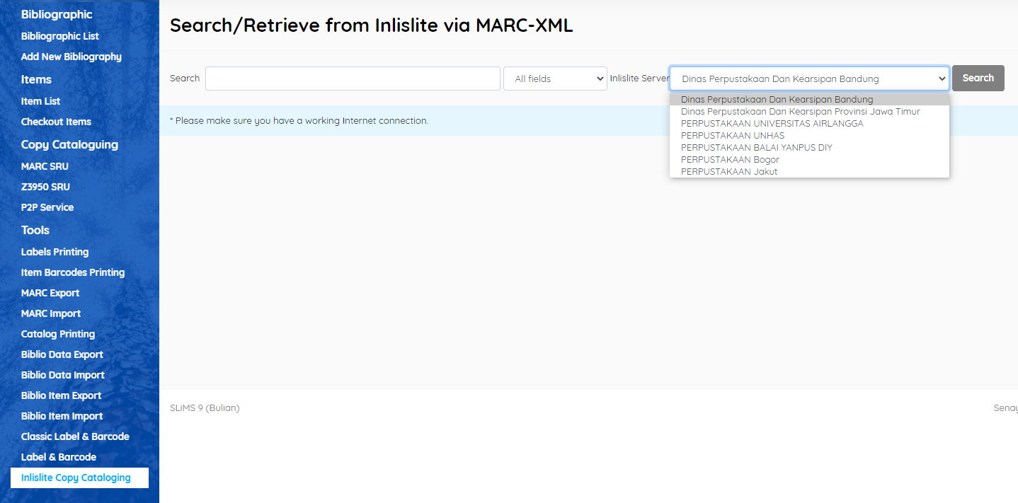 Inlislite Copy Cataloging – GOSlims